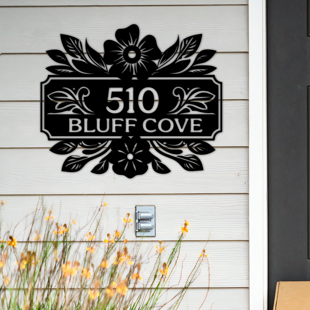 Custom Metal House Number Sign With Led Light, Metal Address Sign ...