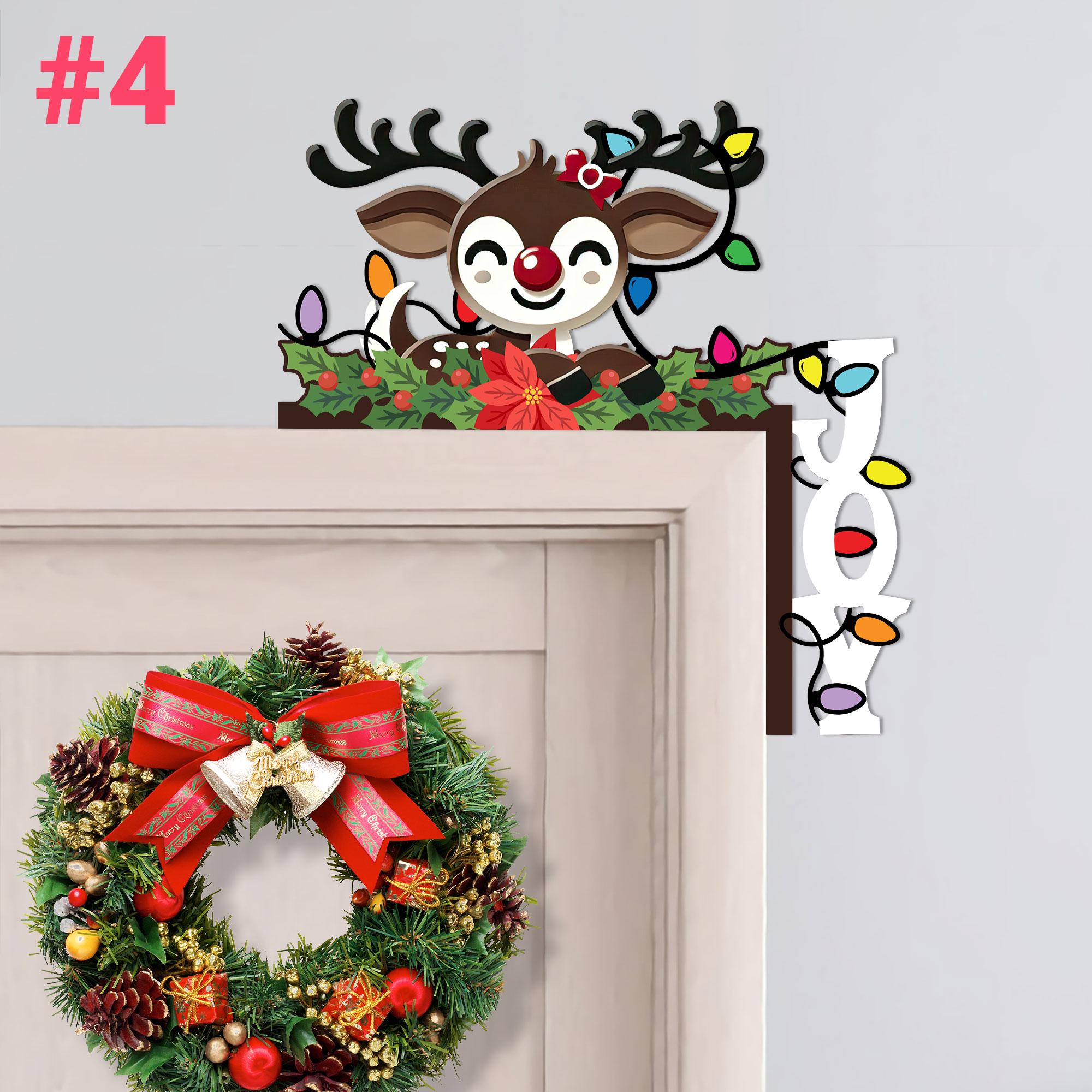 Christmas Door Corner Sign, Christmas Door Topper, Christmas Door Frame ...