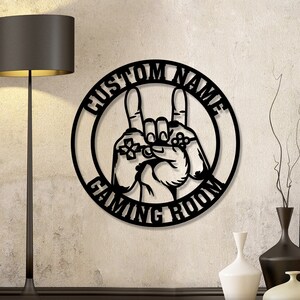 Personalized Gaming Room Sign With Led Lights, Custom Gamer Name Sign ...