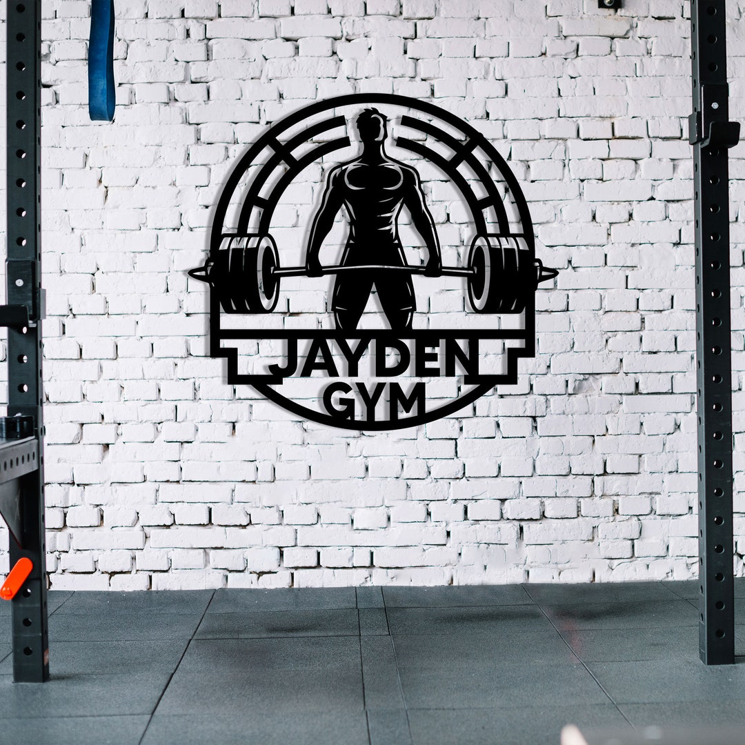 Custom Home Gym Metal Sign With Led Lights, Personalized Gym Name Metal ...