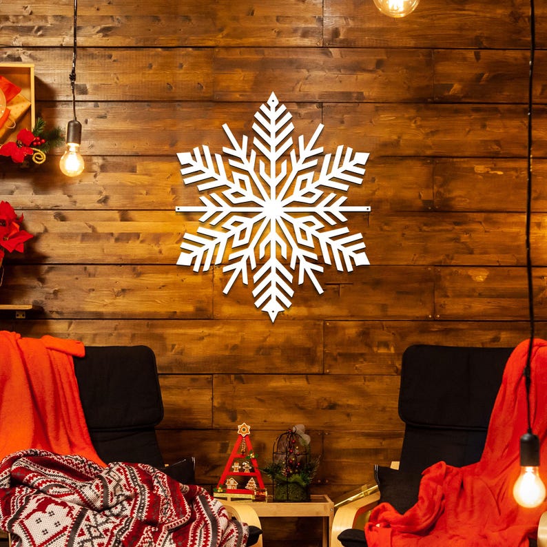 White Snowflake Metal Sign, Snowflake, White Snow Wall Decor ...