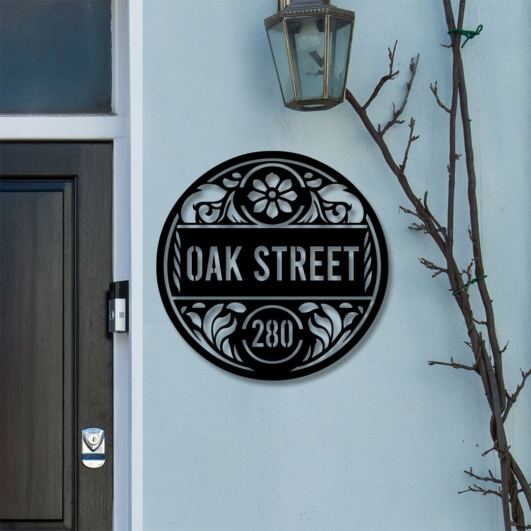 Personalized Metal House Number Sign, Custom Metal Address Sign ...