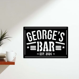 Personalized Bar Metal Sign With LED Lights, Pub Sign, Bar Wall Art ...