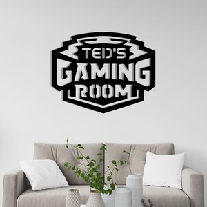 Personalized Gaming Room Sign With Led Lights, Custom Gamer Name Sign ...