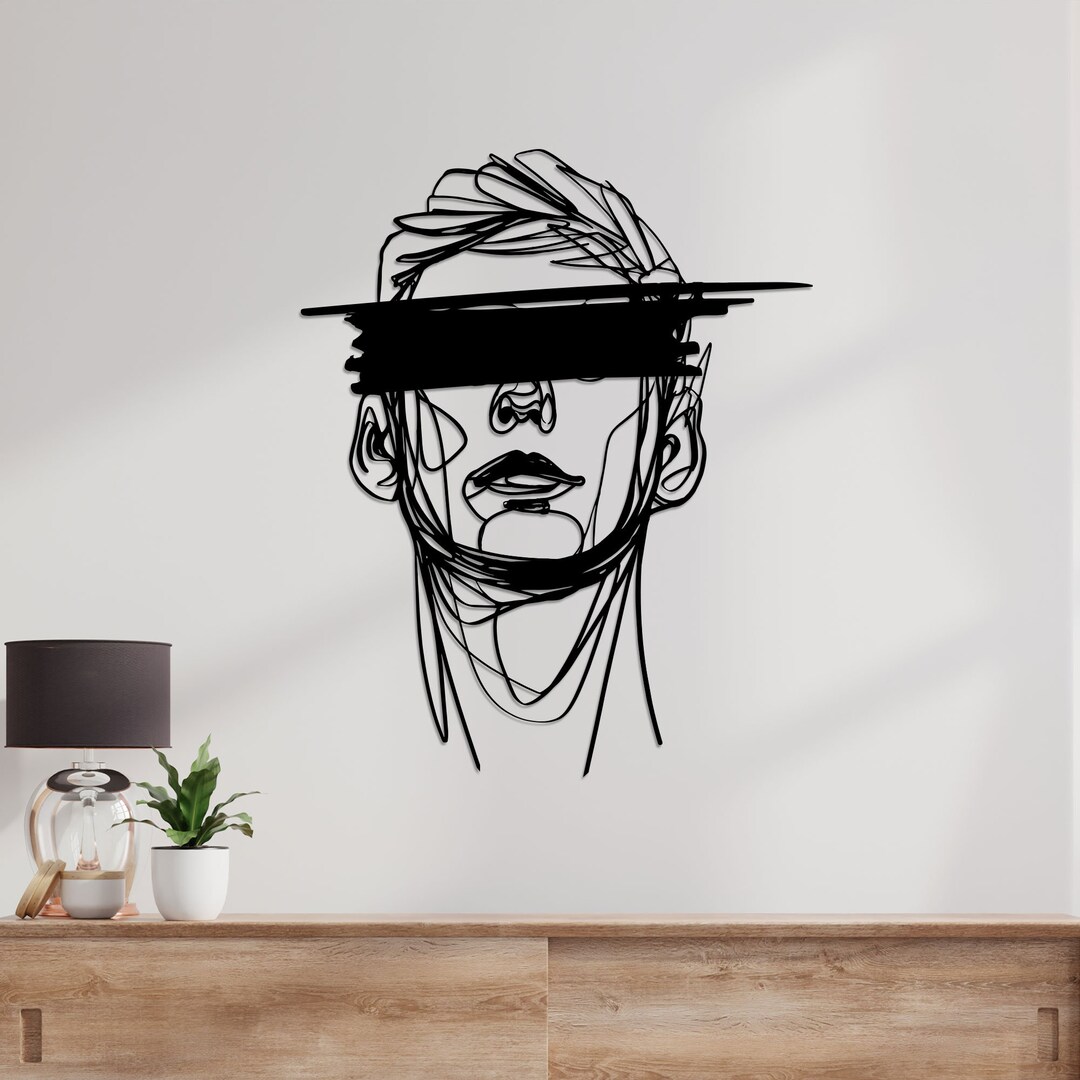 Blind Man Metal Wall Art, Blind Man Wall Sign, Pop Art Wall Hangings ...