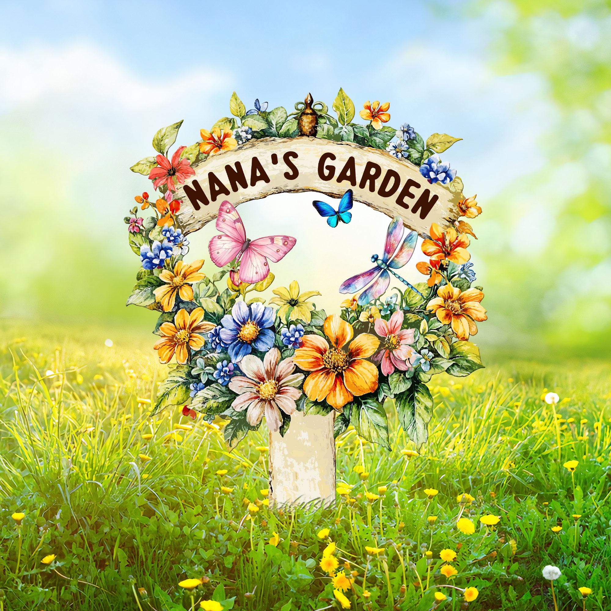 Custom Flower Sign With Stake, Personalized Garden Name Sign, Garden ...