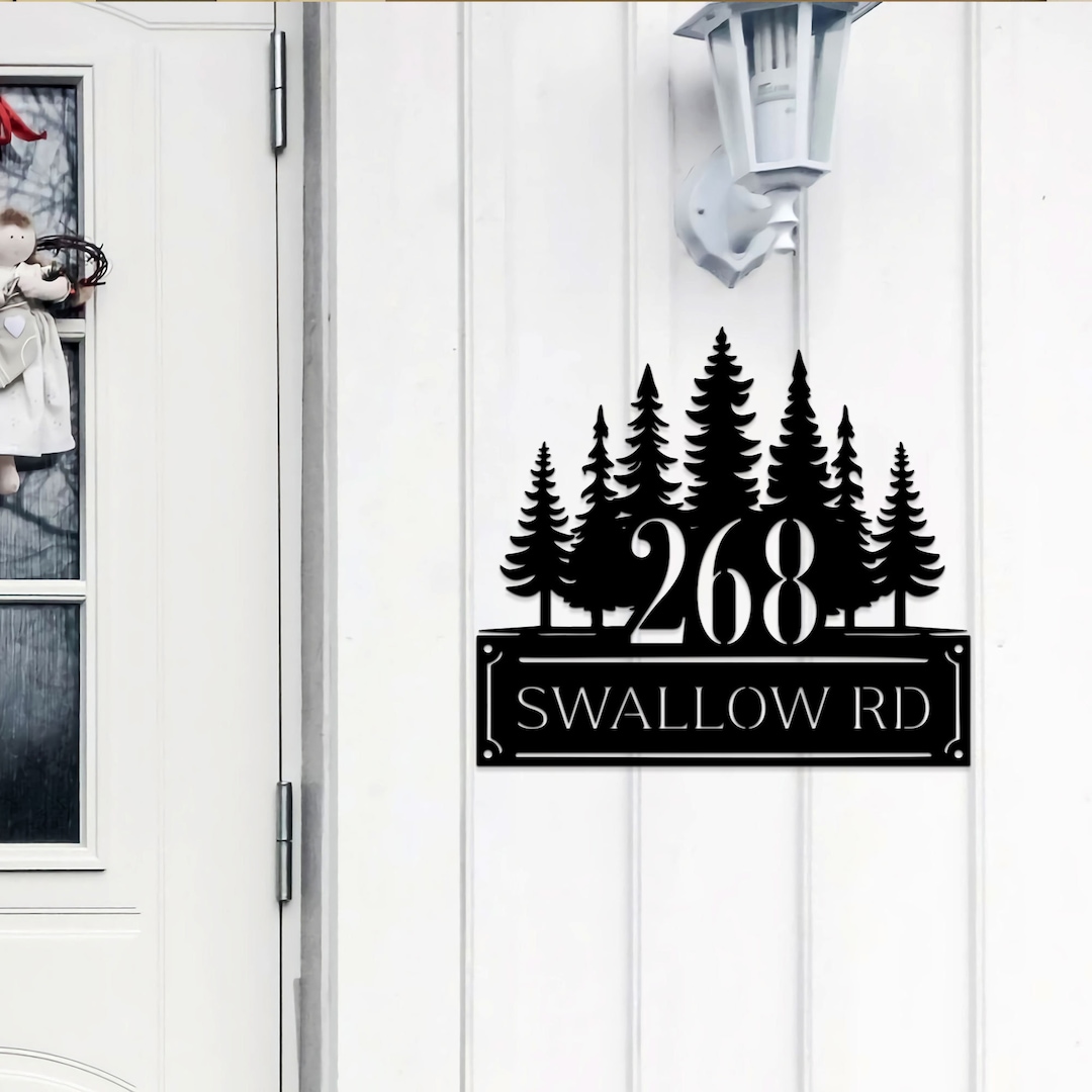 Custom Metal House Number Sign, Personalized Metal Address Sign ...