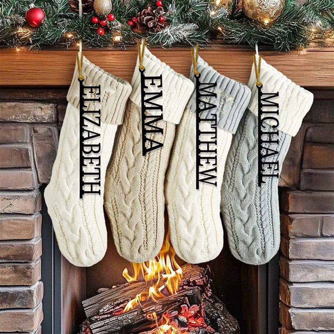 Custom Stocking Name, Metal Tag, Christmas Gift, Christmas Decor ...