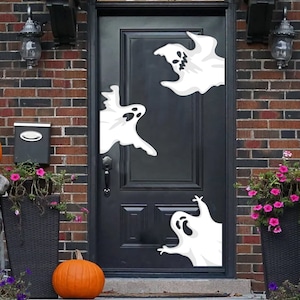 Ghosts Set of 3 Door Corner Sign, Halloween Wooden Door Corner Decor ...