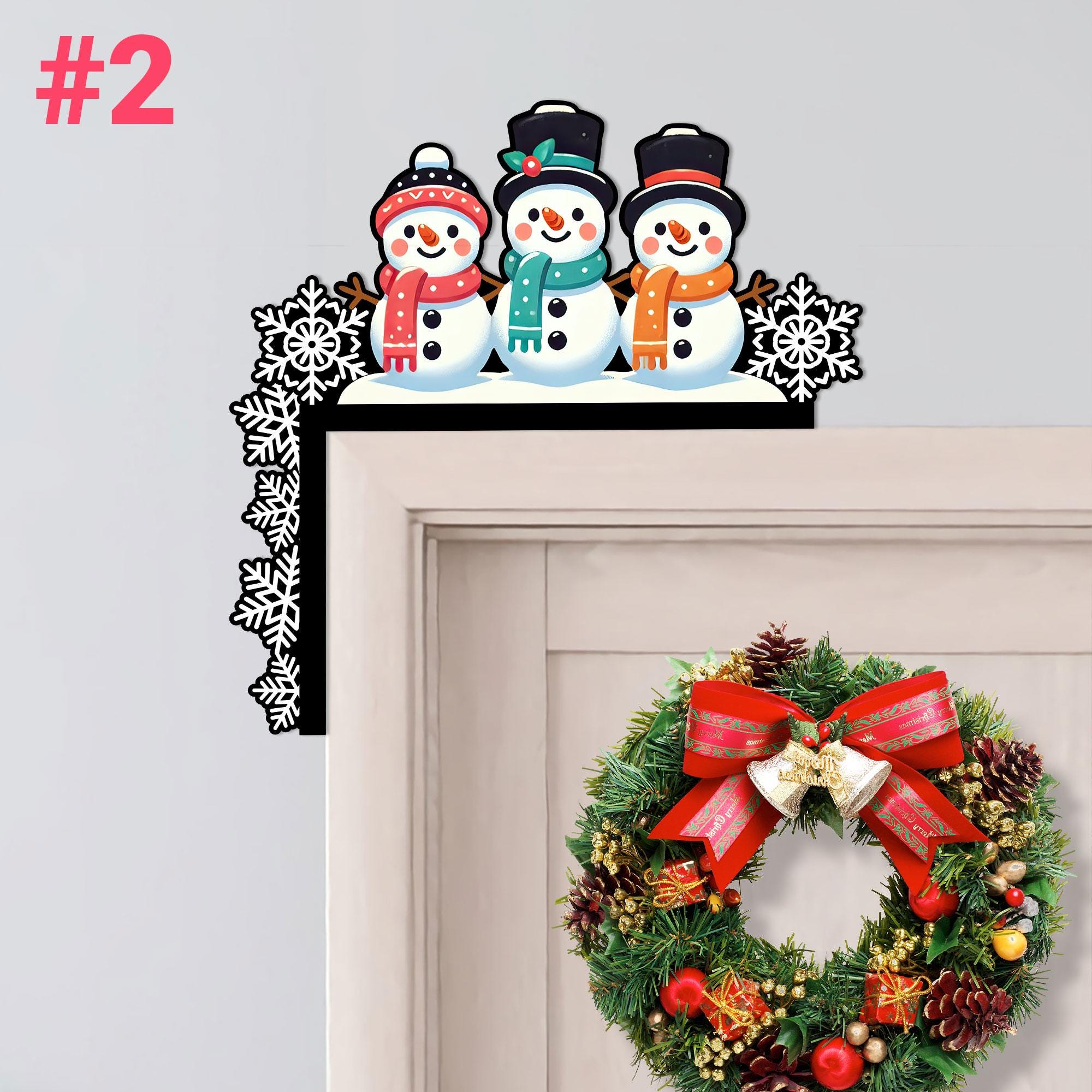 Christmas Door Corner Sign, Christmas Door Topper, Christmas Door Frame ...
