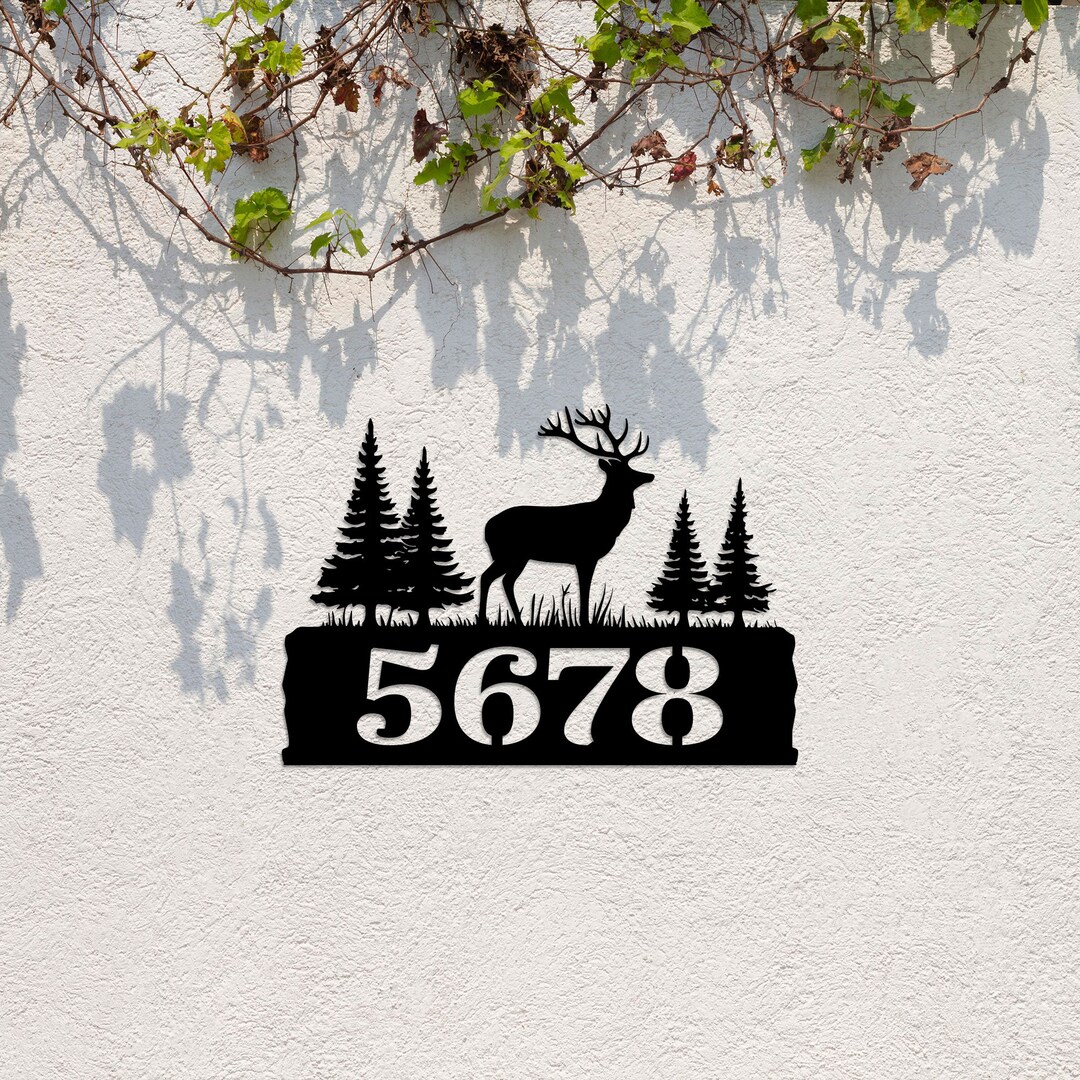 Personalized House Number Sign, Custom Metal Address Sign, Modern ...
