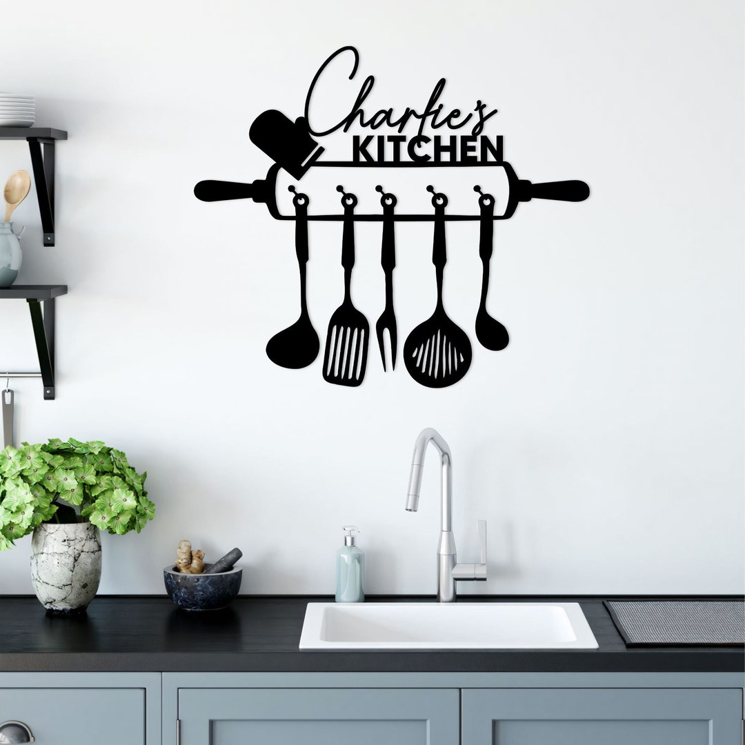 Personalized Sign for Kitchen, Custom Kitchen Metal Sign With Led ...