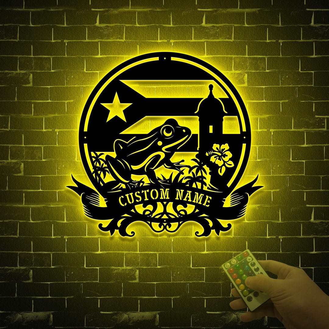 Custom El Morro Puerto Rico Map Metal Wall Art With LED Light ...