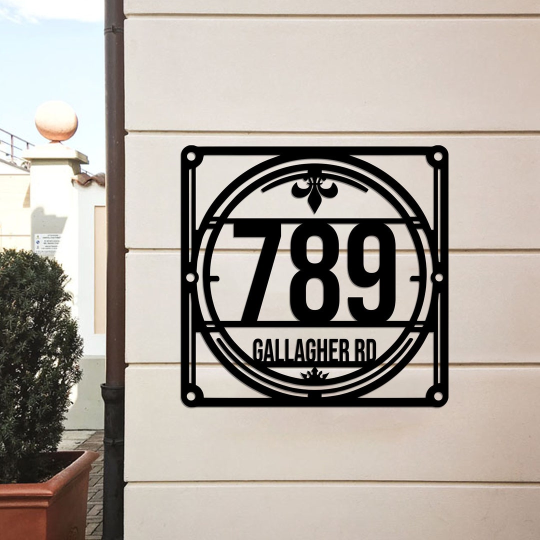 Custom House Number Metal Sign With Led Lights, Personalized Metal ...