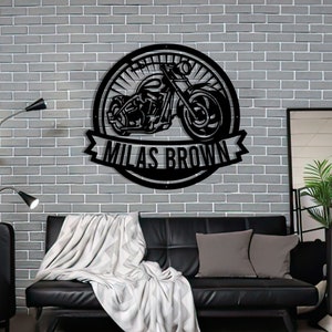 Motorcycle Metal Sign With Led Lights, Motor Bike Metal Sign, Steel ...