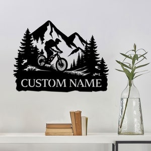 Personalized Metal Bikers Wall Art With Led Lights, Cyclist Name Sign ...