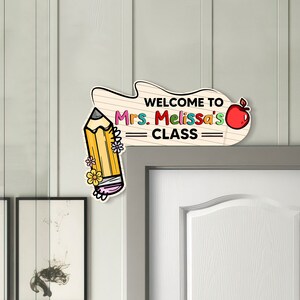 Custom Teacher Door Corner Sign, Classroom Wood Sign, Class Door Hanger ...
