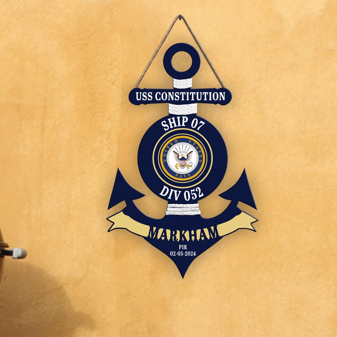 Custom Navy Anchor Wood Sign, PIR Anchor, Wall Decor, Gift for Son ...