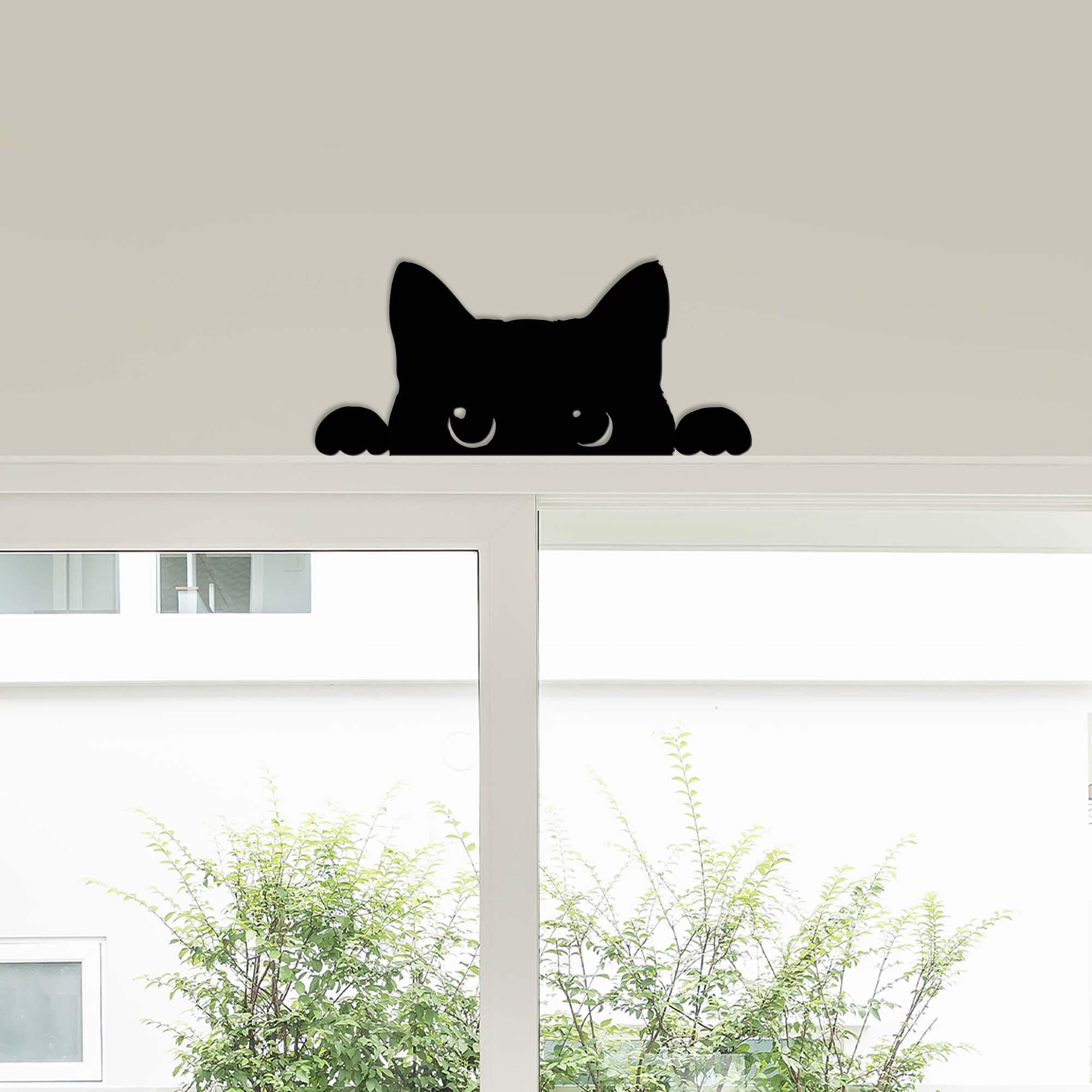 Cat Door Topper, Metal Cat Door Hanger, Black Cat Decor, Over the Door ...