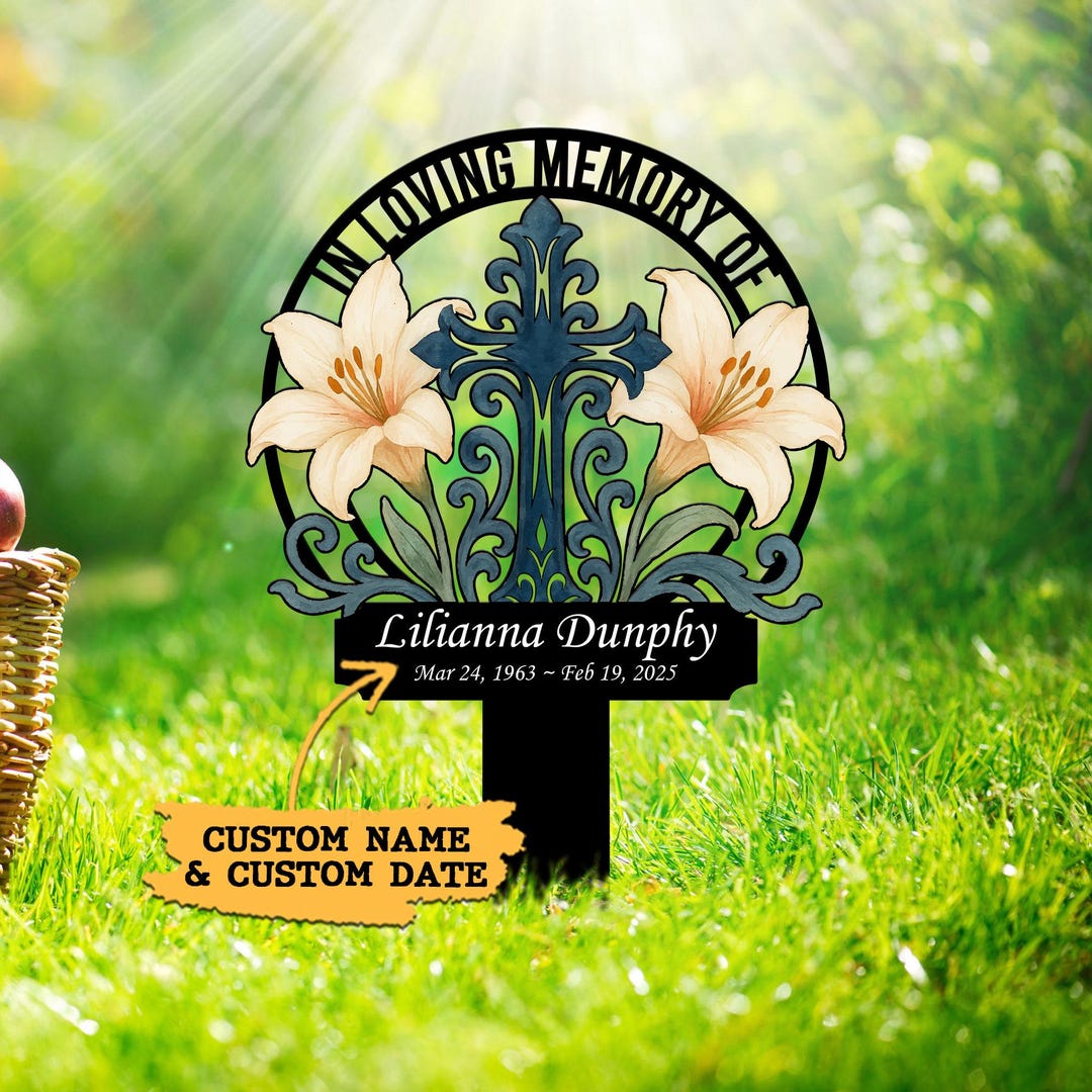 Personalized Memorial Sign, Metal Yard Stake for Memory Dedication ...