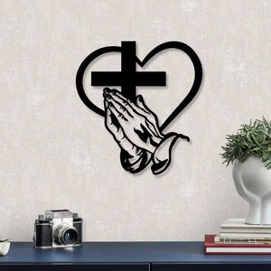 Christian Cross Metal Sign With Led Lights, Cross Wall Art, Metal Heart ...