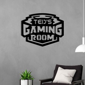 Personalized Gaming Room Sign With Led Lights, Custom Gamer Name Sign ...