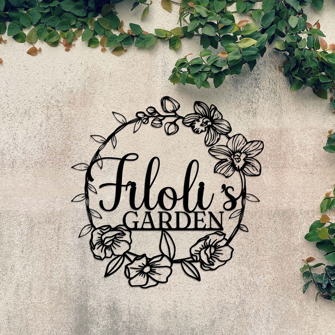 Personalized Garden Flower Sign With Led Lights, Custom Name Sign ...