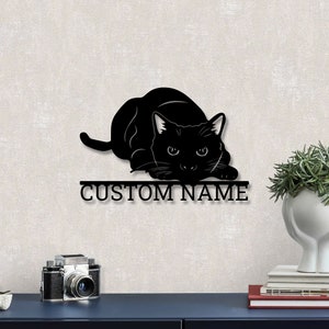 Personalized Cat Metal Sign With Led Lights, Custom Cat Name Sign, Cat ...