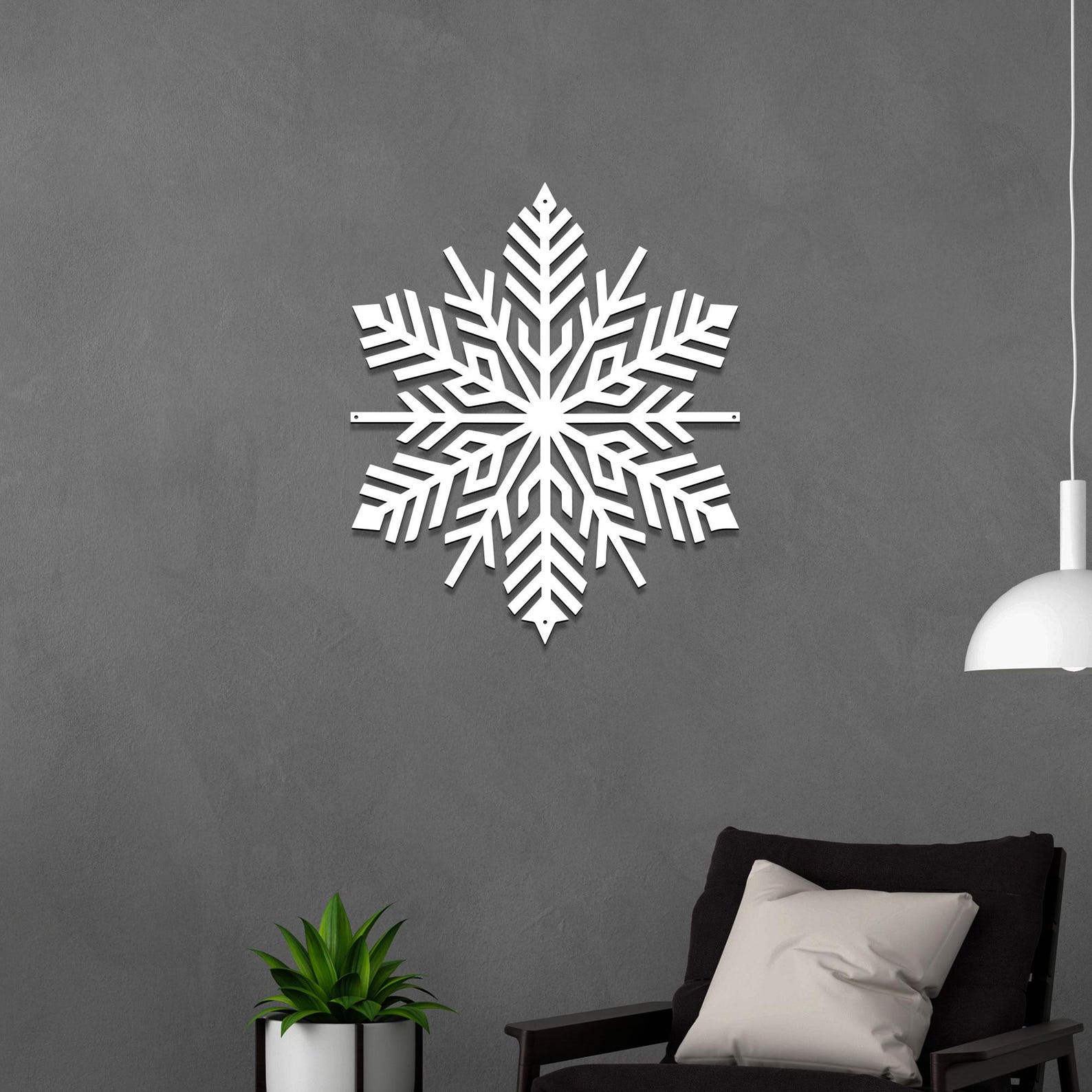White Snowflake Metal Sign, Snowflake, White Snow Wall Decor ...