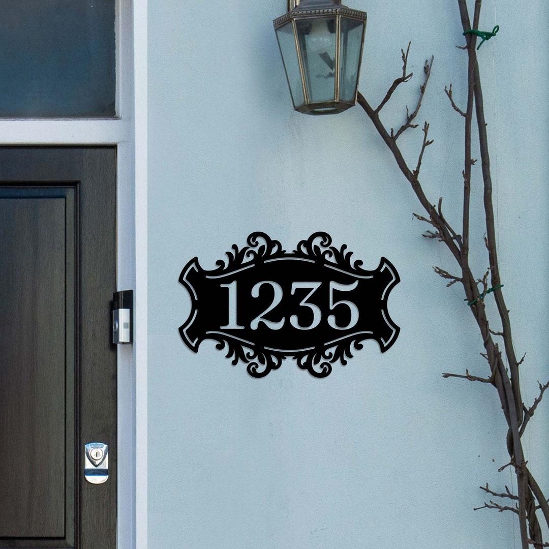 Personalized Metal House Number Sign, Metal Address Sign, Address Wall ...