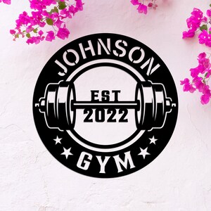 Custom Gym Name Sign With Led Light, Metal Gym Room Decor, Home Gym ...