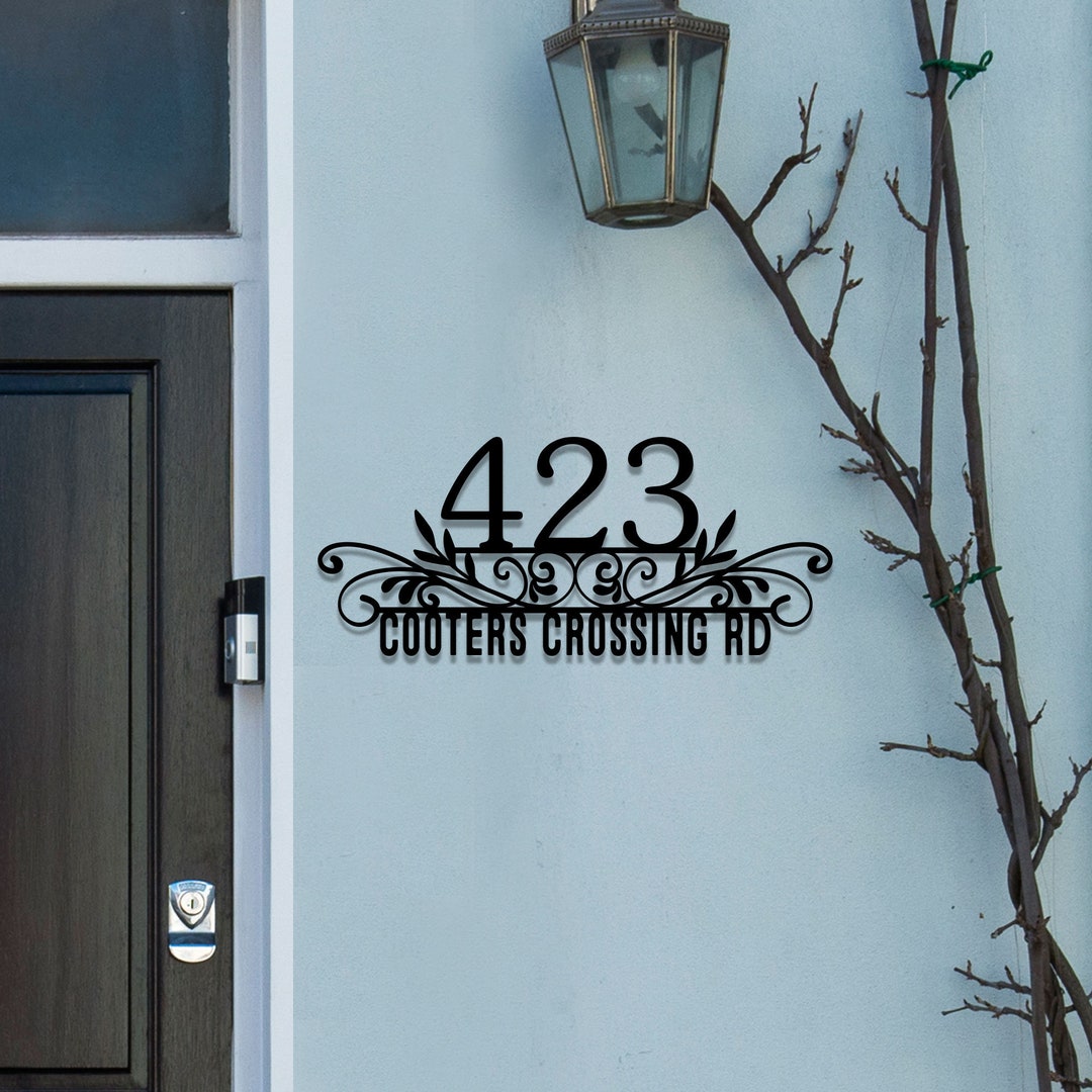 Personalized Address Numbers Sign, Address Wall Art, Metal House Number ...