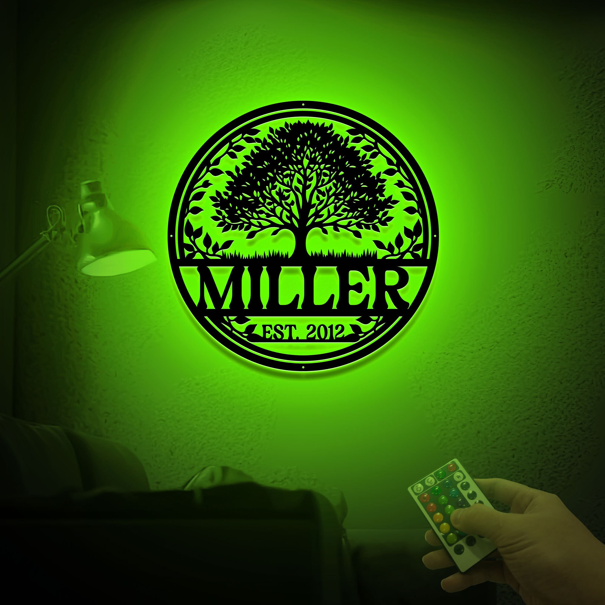 Personalized Tree of Life Metal Sign Wall Art With Led Light, Custom ...