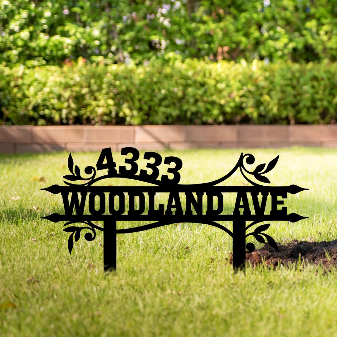 Personalized Garden Metal Sign, Metal House Number Sign,metal Address ...