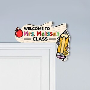 Custom Teacher Door Corner Sign, Classroom Wood Sign, Class Door Hanger ...