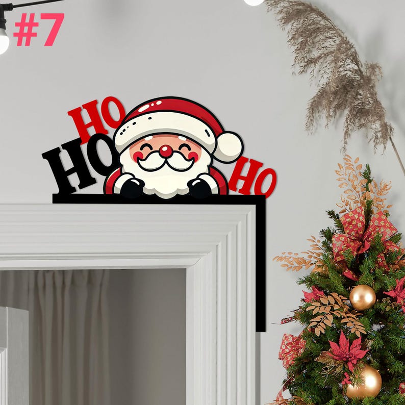 Christmas Door Corner Sign, Christmas Door Topper, Christmas Door Frame ...