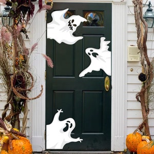 Ghosts Set of 3 Door Corner Sign, Halloween Wooden Door Corner Decor ...