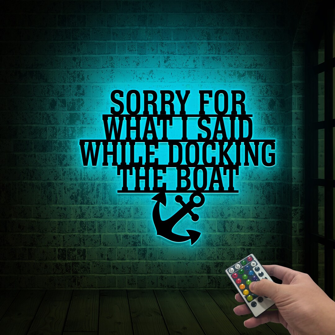 Funny Dock Metal Sign With Led Lights, Boat Dock Sign, Dads Boat Decor ...