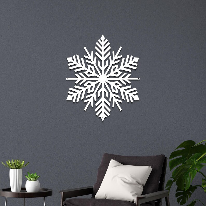 White Snowflake Metal Sign, Snowflake, White Snow Wall Decor ...