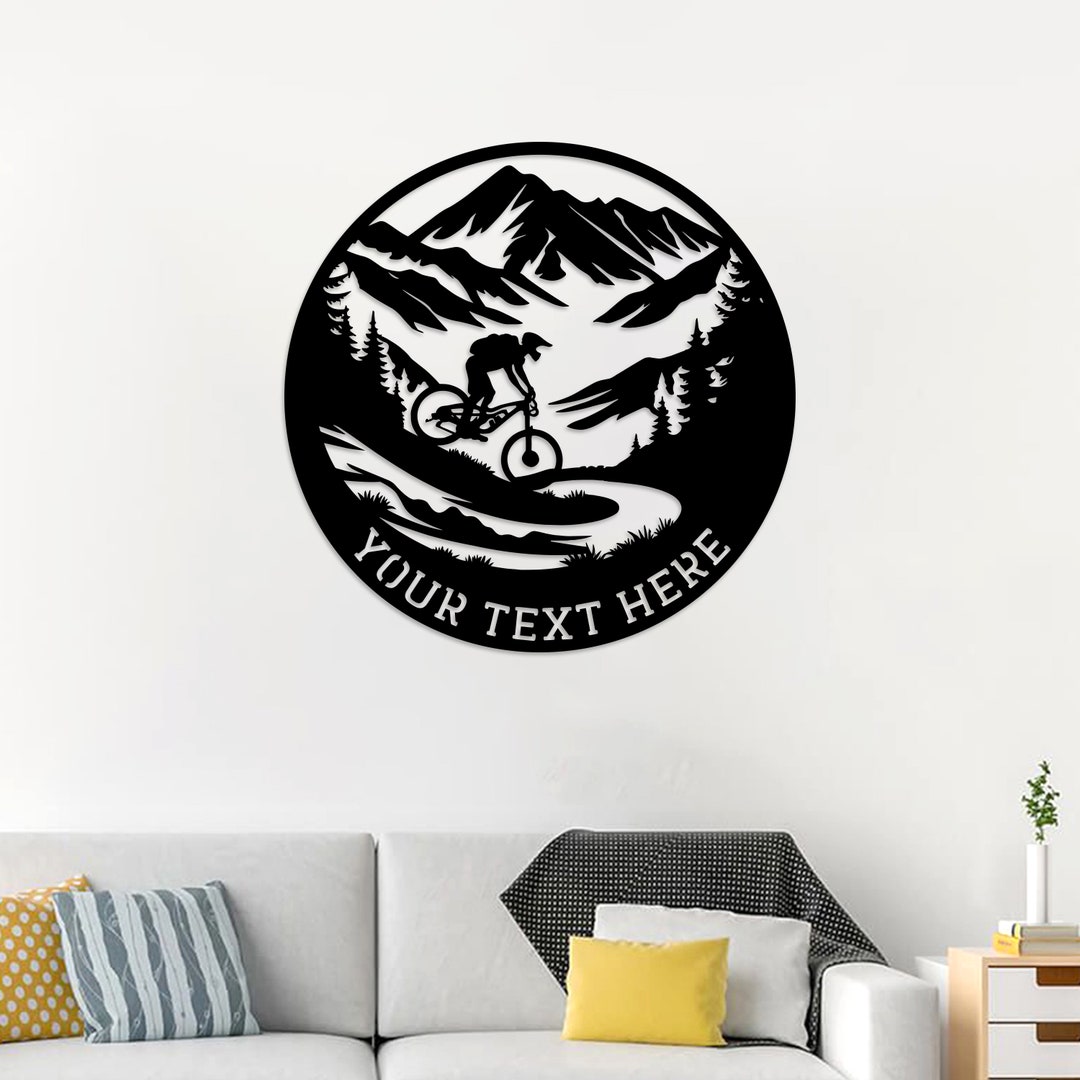 Custom Metal Biking Sign With Lights, Personalized Bicycle Lover Gift ...