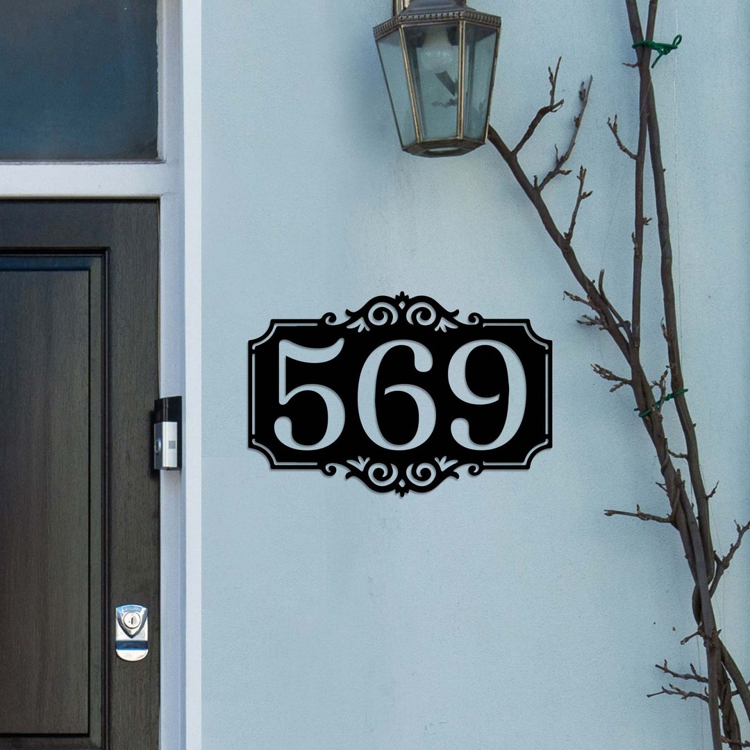 Custom Metal House Number Sign, Personalized Metal Address Sign ...