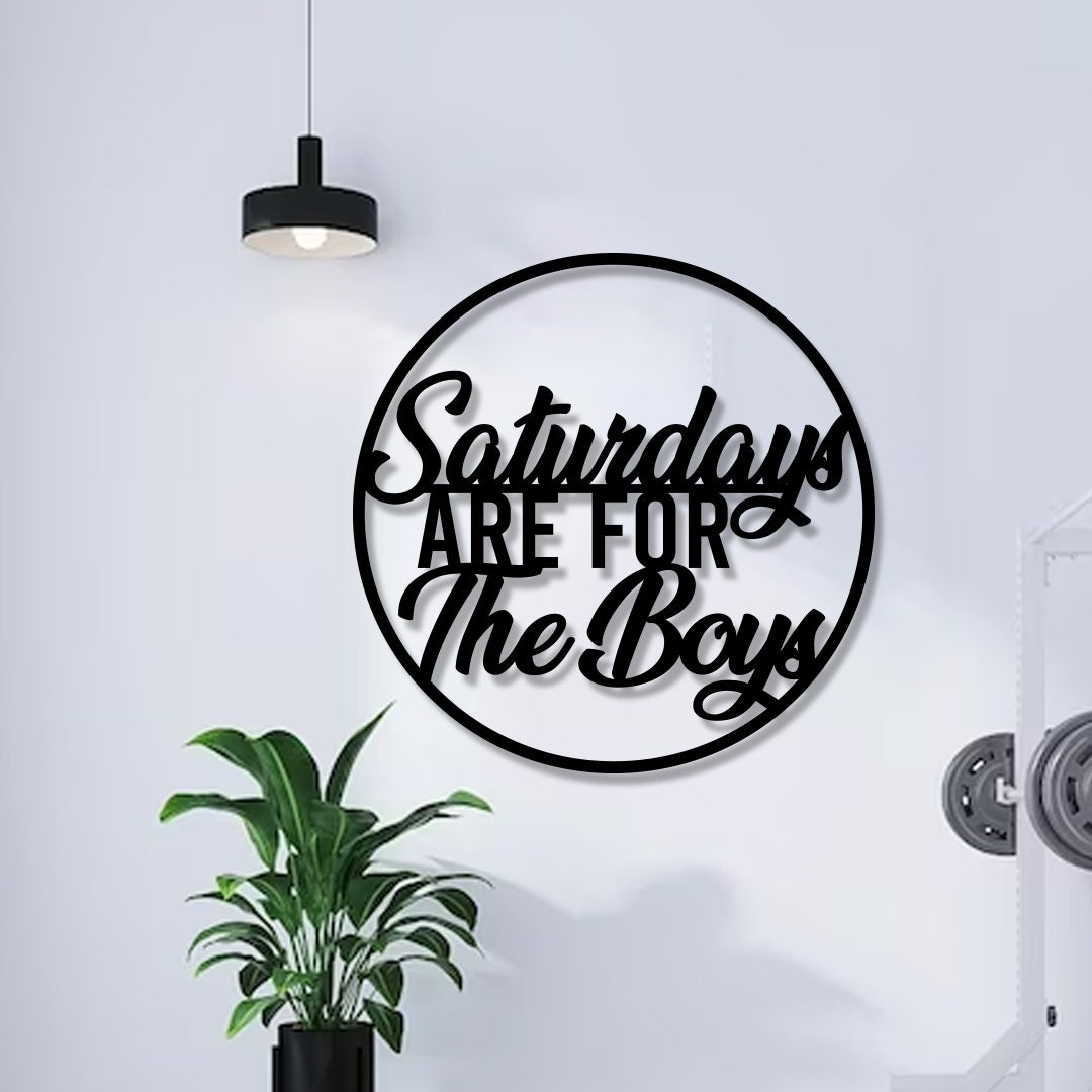 Saturdays Are for the Boys Metal Sign, Modern Kids Wall Art, Kids Room ...