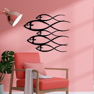 Fish Family Metal Sign With Led Light, House Decor, Housewarming Gift ...