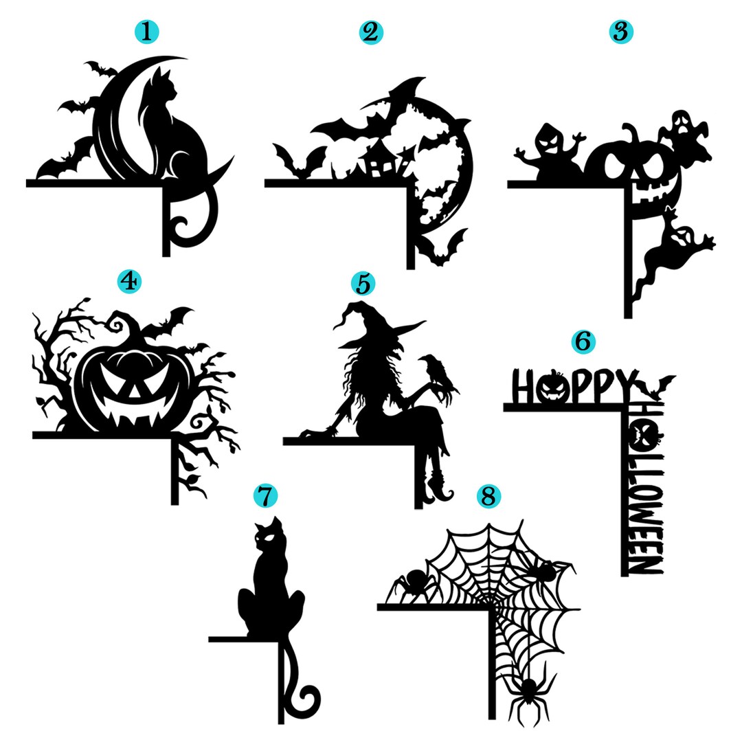 Halloween Door Corner Sign, Metal Door Corner Decor, Halloween Home ...