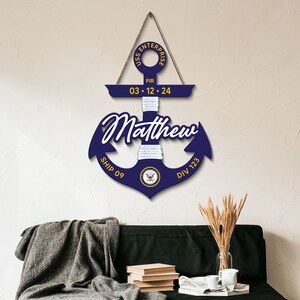 Custom Navy Anchor Wood Sign, Navy Graduation Gift, PIR Anchor, Wall ...