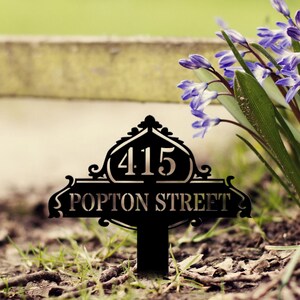 Custom Garden Stake, Metal House Number Sign, Metal Address Sign, Stake ...
