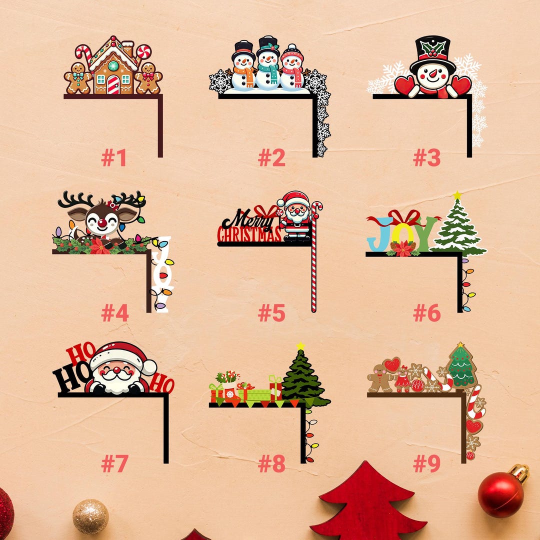 Christmas Door Corner Sign, Christmas Door Topper, Christmas Door Frame ...