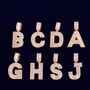 Custom Real Gold Plated Baguette Name Chain Necklace Custom - Etsy