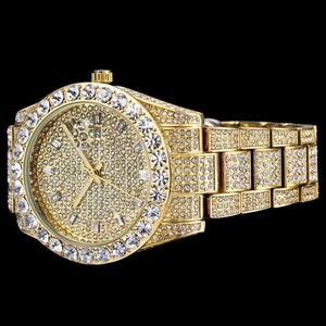 Full Diamond Icy Watch Bling Bling Iced Out Watch Hip Hop - Etsy