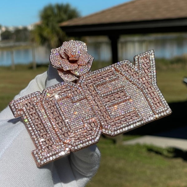 Fake iced out pendant - Etsy Österreich